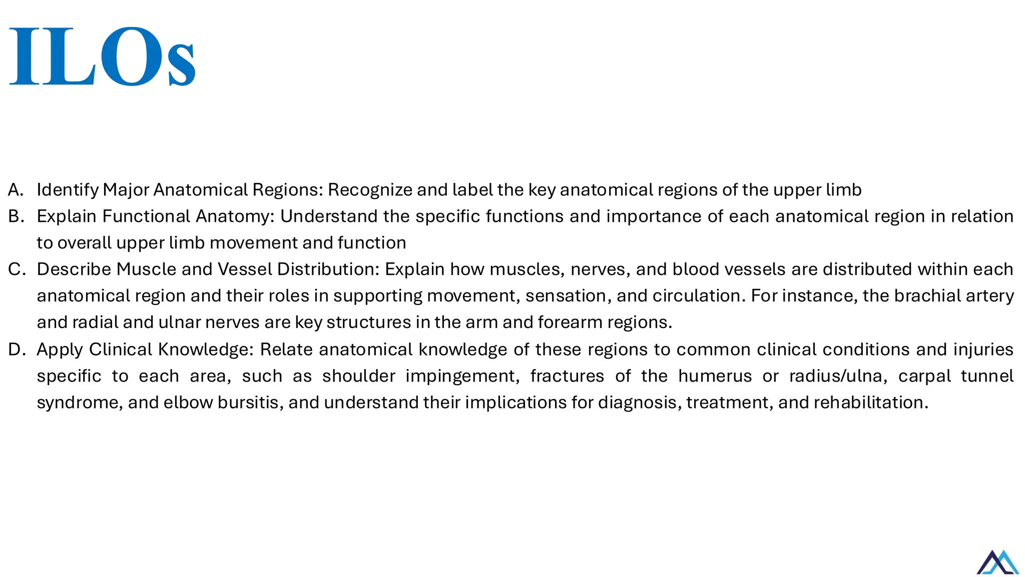 L020 Upper Limb Anatomical regions / Upper Limb Anatomical regions ...
