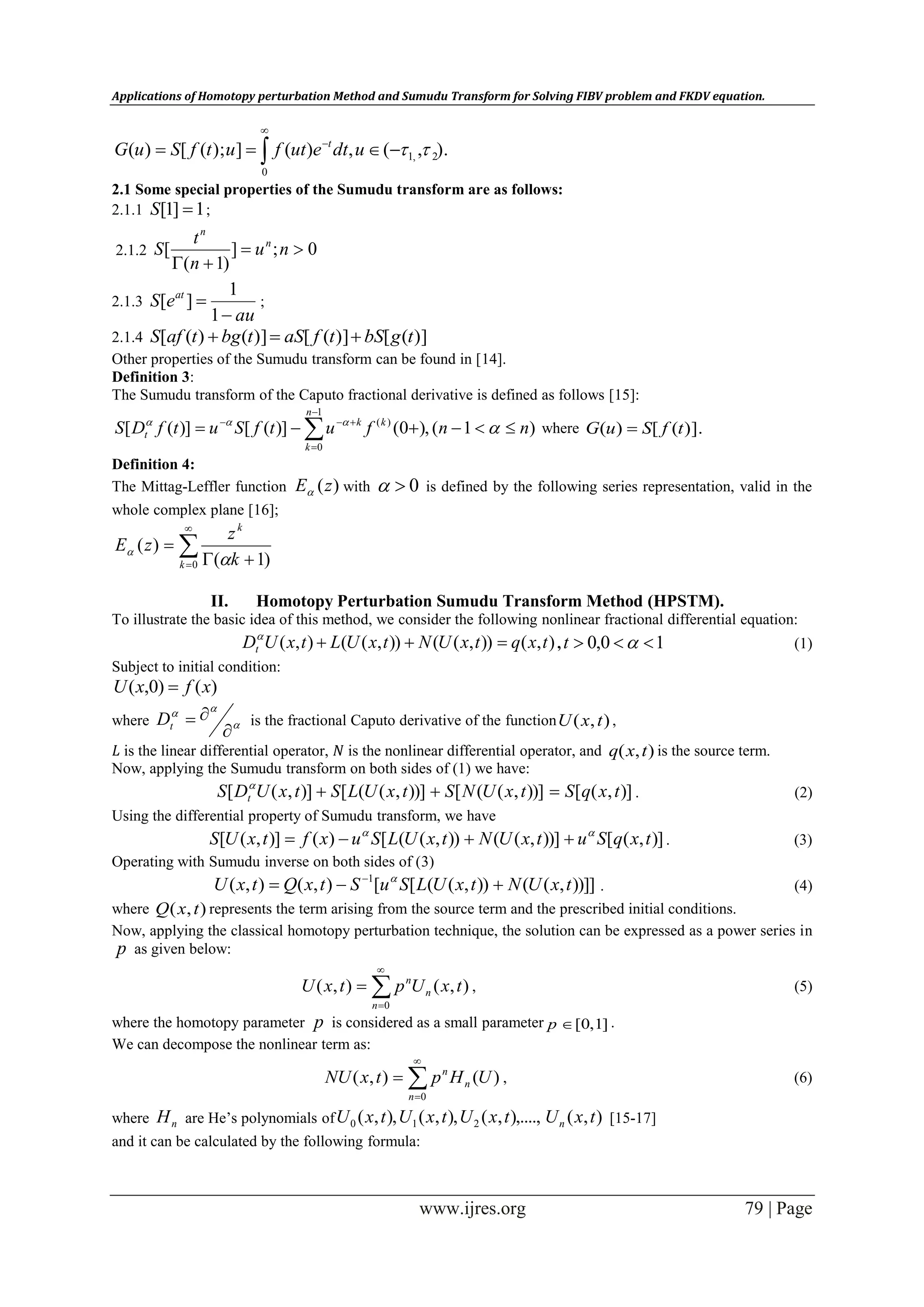 Applications of Homotopy perturbation Method and Sumudu Transform for ...