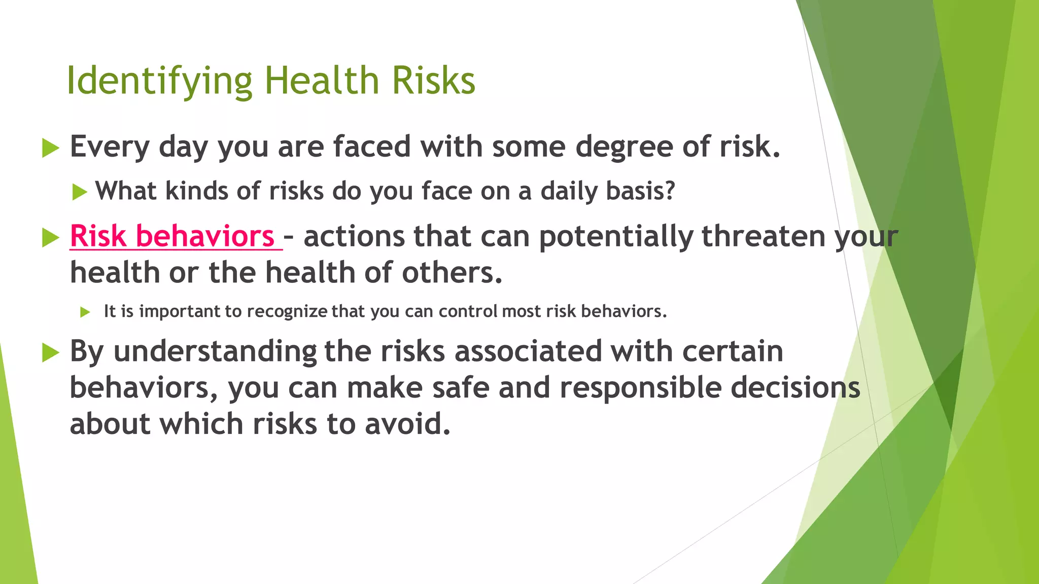 PHYSICAL EDUCATION 11 - Identifying the Risk Factors in Life | PPT