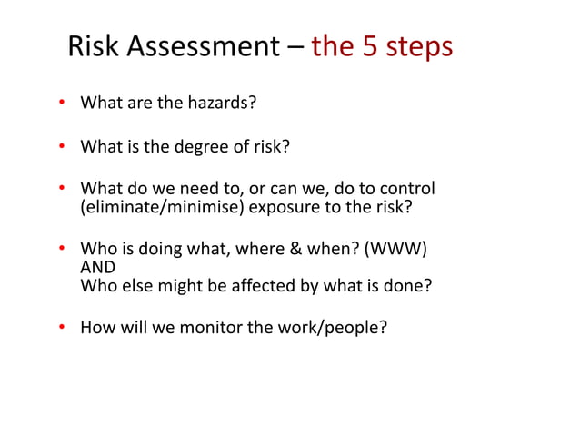 Lecture 02. OSH Risk Assessment | PDF