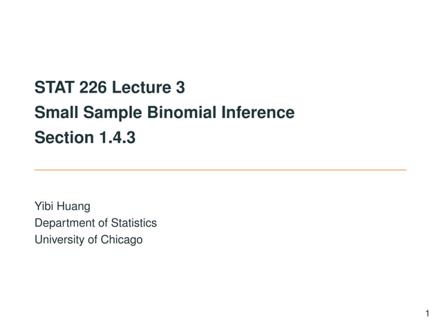 An introduction to small samples binomial inference | PDF