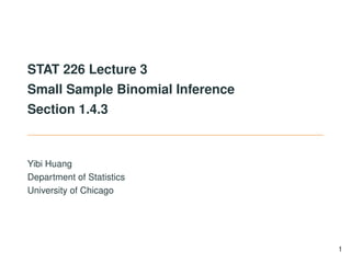 An introduction to Small Sample Binomial Inference | PDF