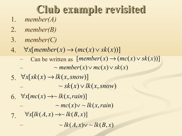 L03 ai - knowledge representation using logic | PPT | Programming Languages | Computing