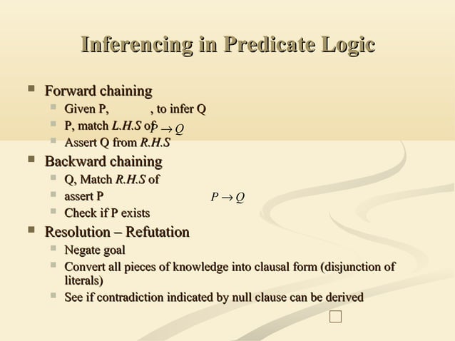 L03 ai - knowledge representation using logic | PPT | Programming Languages | Computing