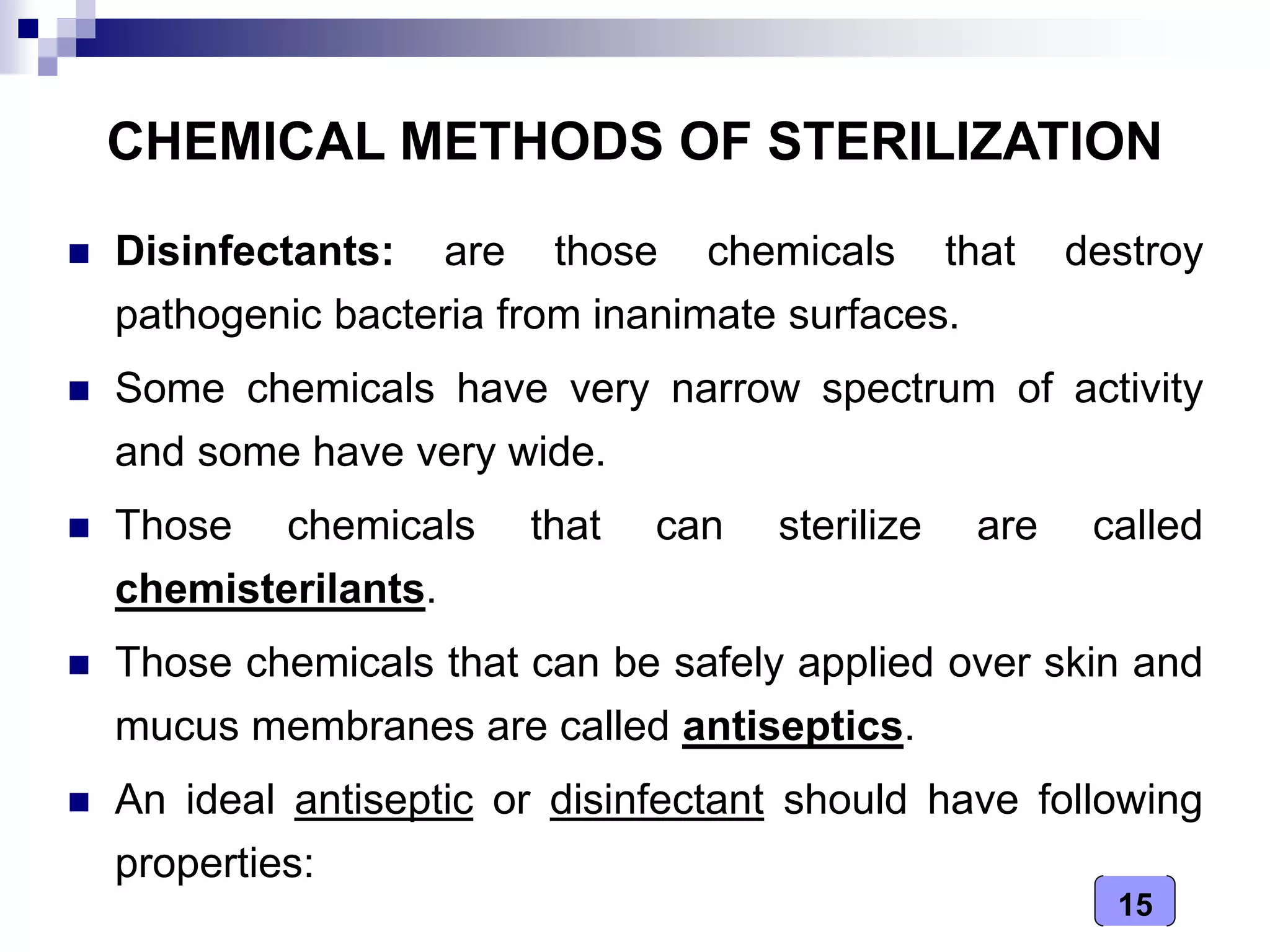 Medical Microbiology Laboratory (sterilization and disinfection) | PDF
