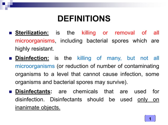 Medical Microbiology Laboratory (sterilization and disinfection) | PPT