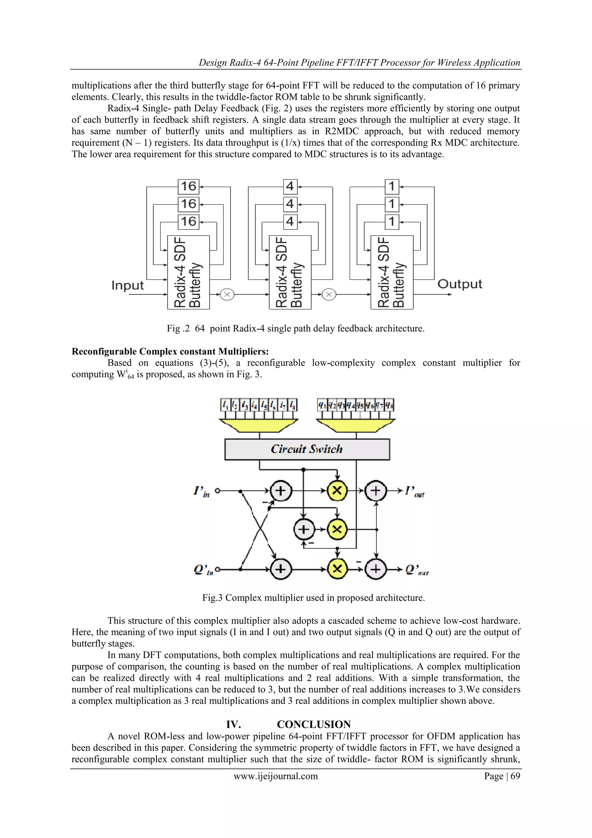 Design Radix-4 64-Point Pipeline FFT/IFFT Processor for Wireless Application | PDF