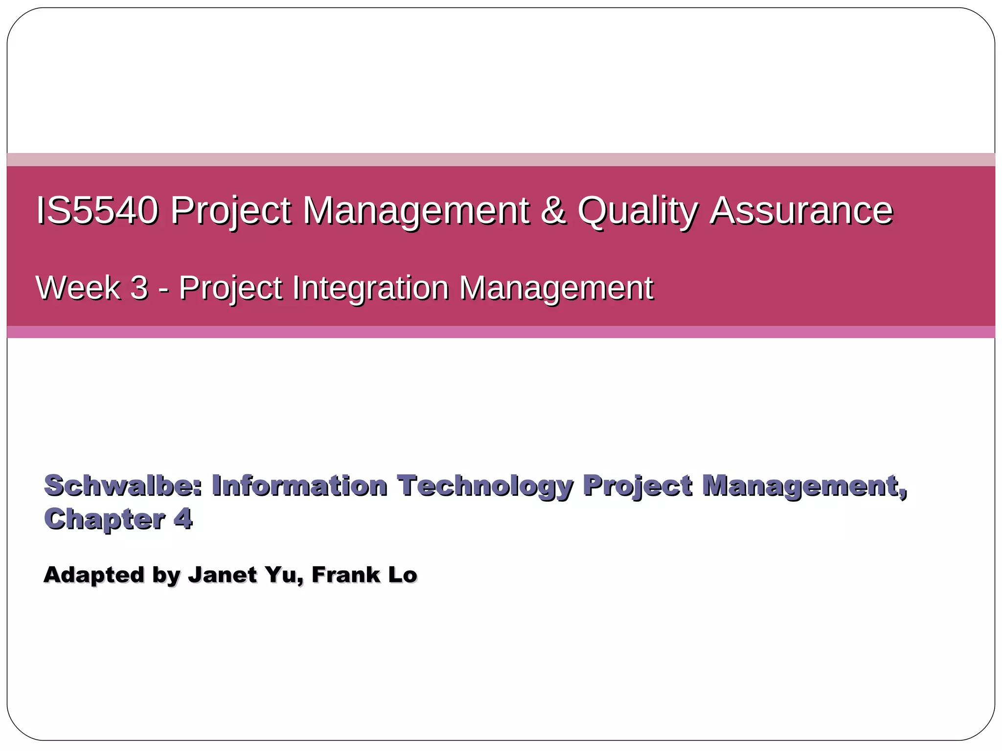 L03 integration management | PPT