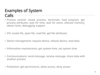 System calls in operating sytems incluses operating sytem process | PPT