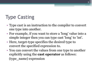 COM1407: Type Casting, Command Line Arguments and Defining Constants | PPTX | Programming ...