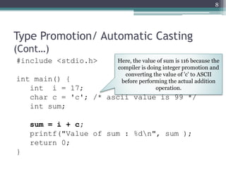 COM1407: Type Casting, Command Line Arguments and Defining Constants | PPTX | Programming ...