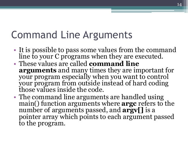 COM1407: Type Casting, Command Line Arguments and Defining Constants