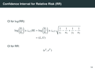 Difference of Proportions, Relative Risk, Odds Ratio | PPT