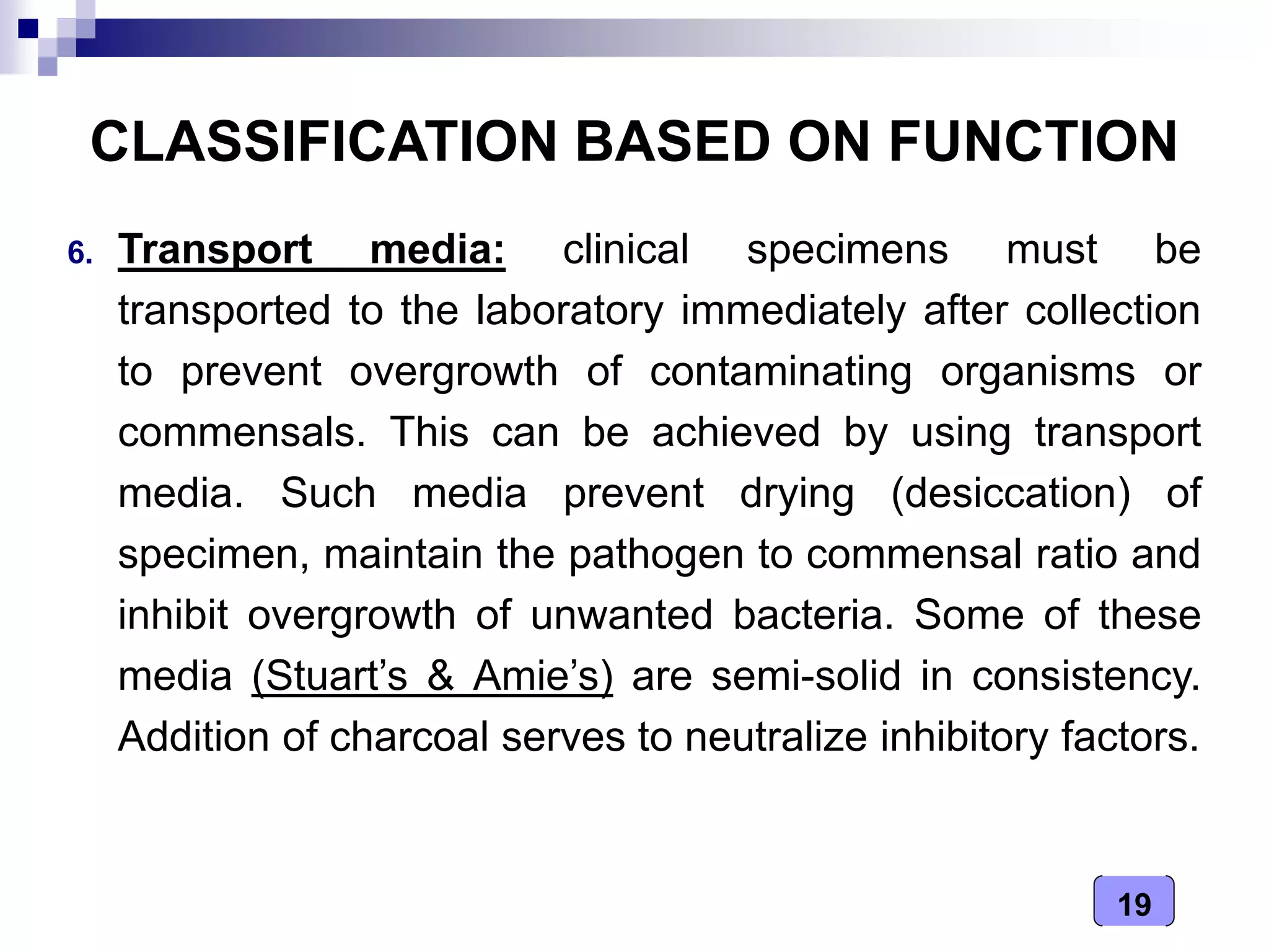 Medical Microbiology Laboratory (culture media classification) | PDF ...