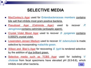 Medical Microbiology Laboratory (culture media classification) | PDF