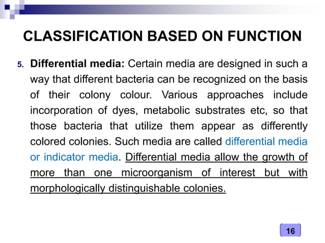 Medical Microbiology Laboratory (culture media classification) | PDF ...
