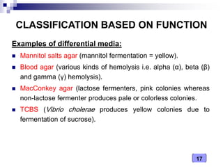 Medical Microbiology Laboratory (culture media classification) | PDF ...
