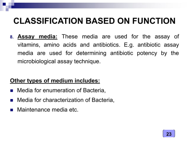 Medical Microbiology Laboratory (culture media classification) | PDF ...