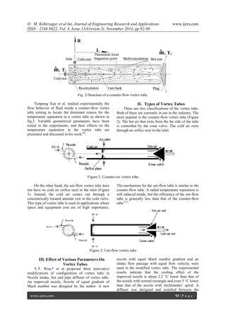 Effect of Geometric Modifications on the Performance of Vortex Tube - A Review | PDF