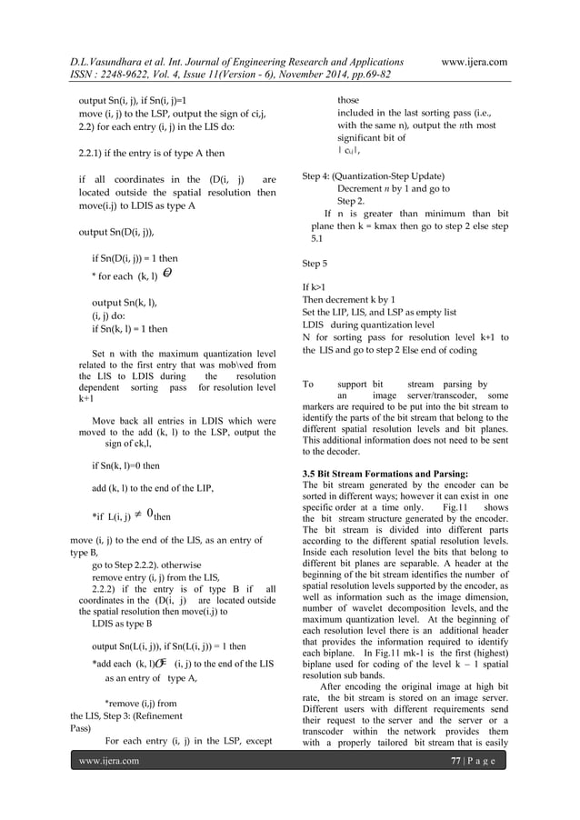 Low Memory Low Complexity Image Compression Using HSSPIHT Encoder | PDF