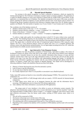 Speech Recognition for Agriculture based Interactive Voice Response System | PDF