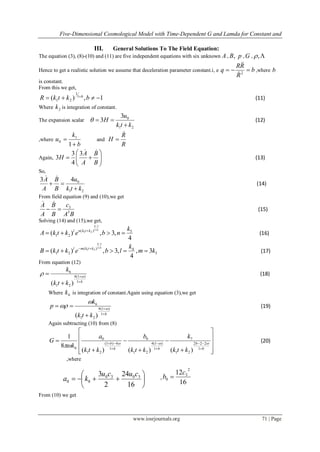 Five-Dimensional Cosmological Model with Time-Dependent G and Lamda for ...