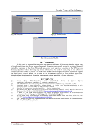 Securing Privacy of User’s Data on Cloud Using Back Propagation Neural Networks | PDF