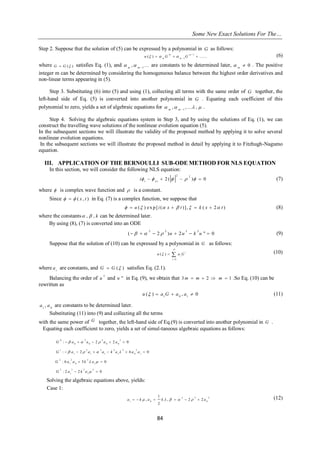 Some new exact Solutions for the nonlinear schrödinger equation | PDF | Physics | Science