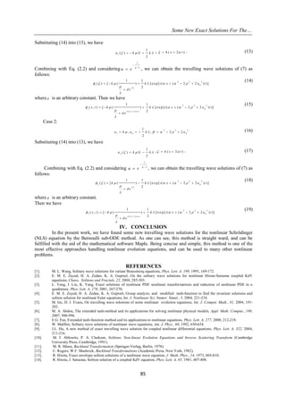 Some new exact Solutions for the nonlinear schrödinger equation | PDF | Physics | Science