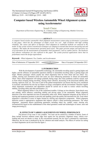 Computer based Wireless Automobile Wheel Alignment system using Accelerometer | PDF