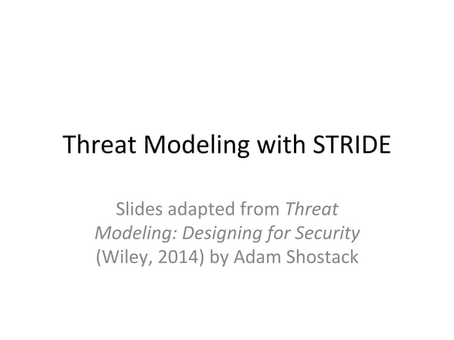 Threat Modeling with STRIDE | PDF | Information and Network Security | Computing