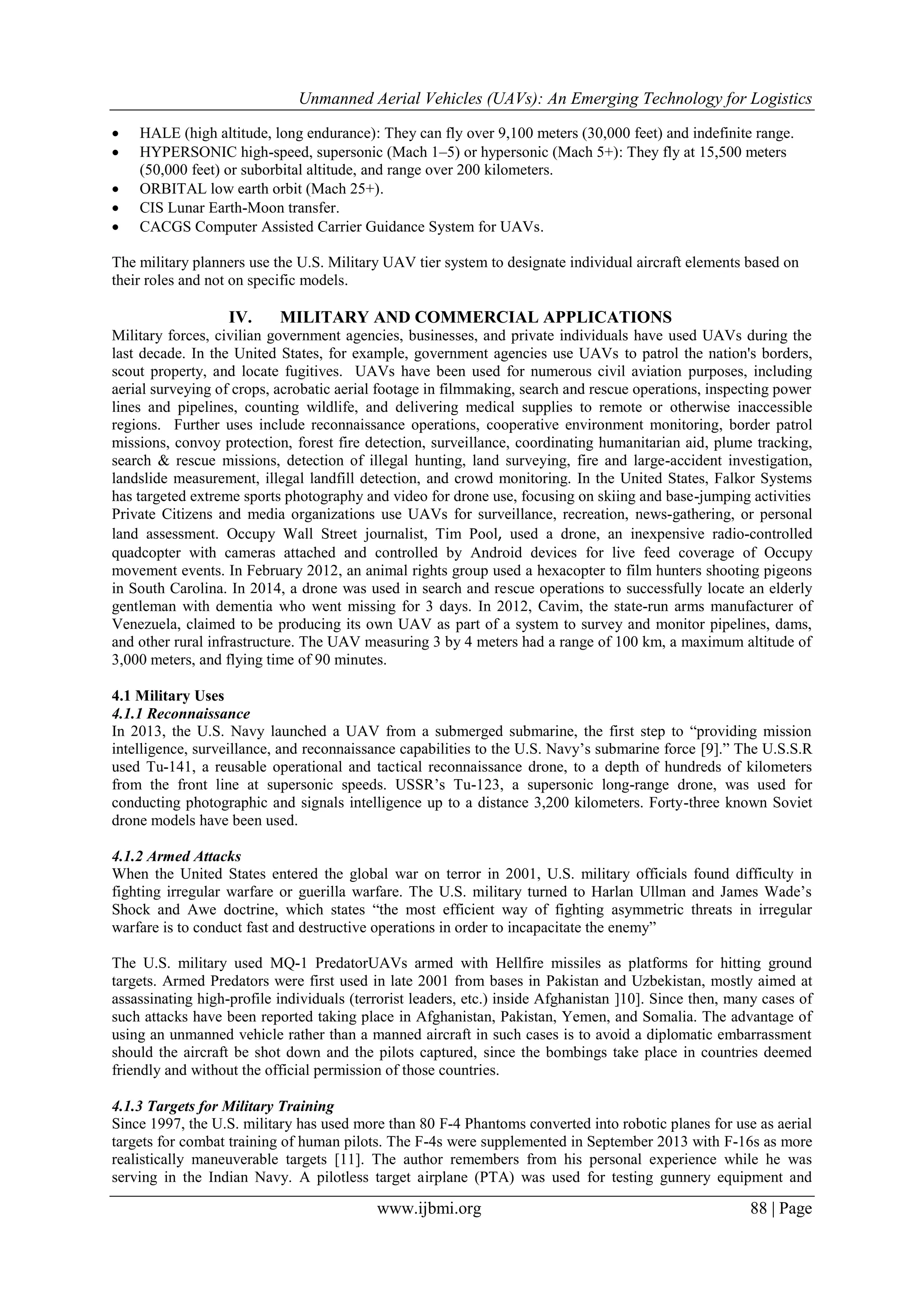 Unmanned Aerial Vehicles (UAVs): An Emerging Technology for Logistics | PDF