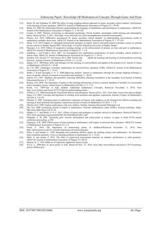 Enhancing Pupils’ Knowledge of Mathematical Concepts through Game and Poem | PDF | Poetry ...