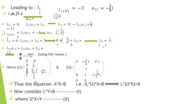 L05 LU Factorization and solution of system of equations.pptx