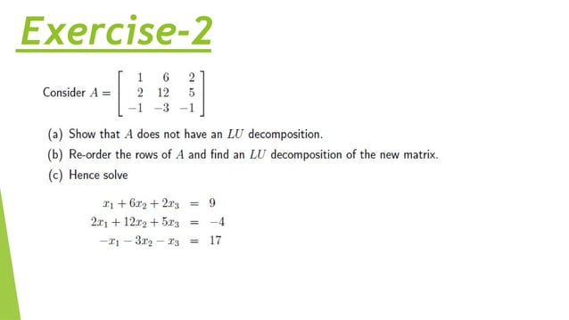 L05 LU Factorization and solution of system of equations.pptx