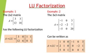 L05 LU Factorization and solution of system of equations.pptx
