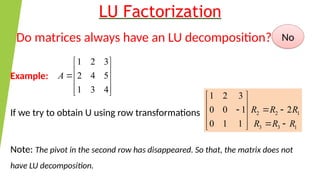 L05 LU Factorization and solution of system of equations.pptx