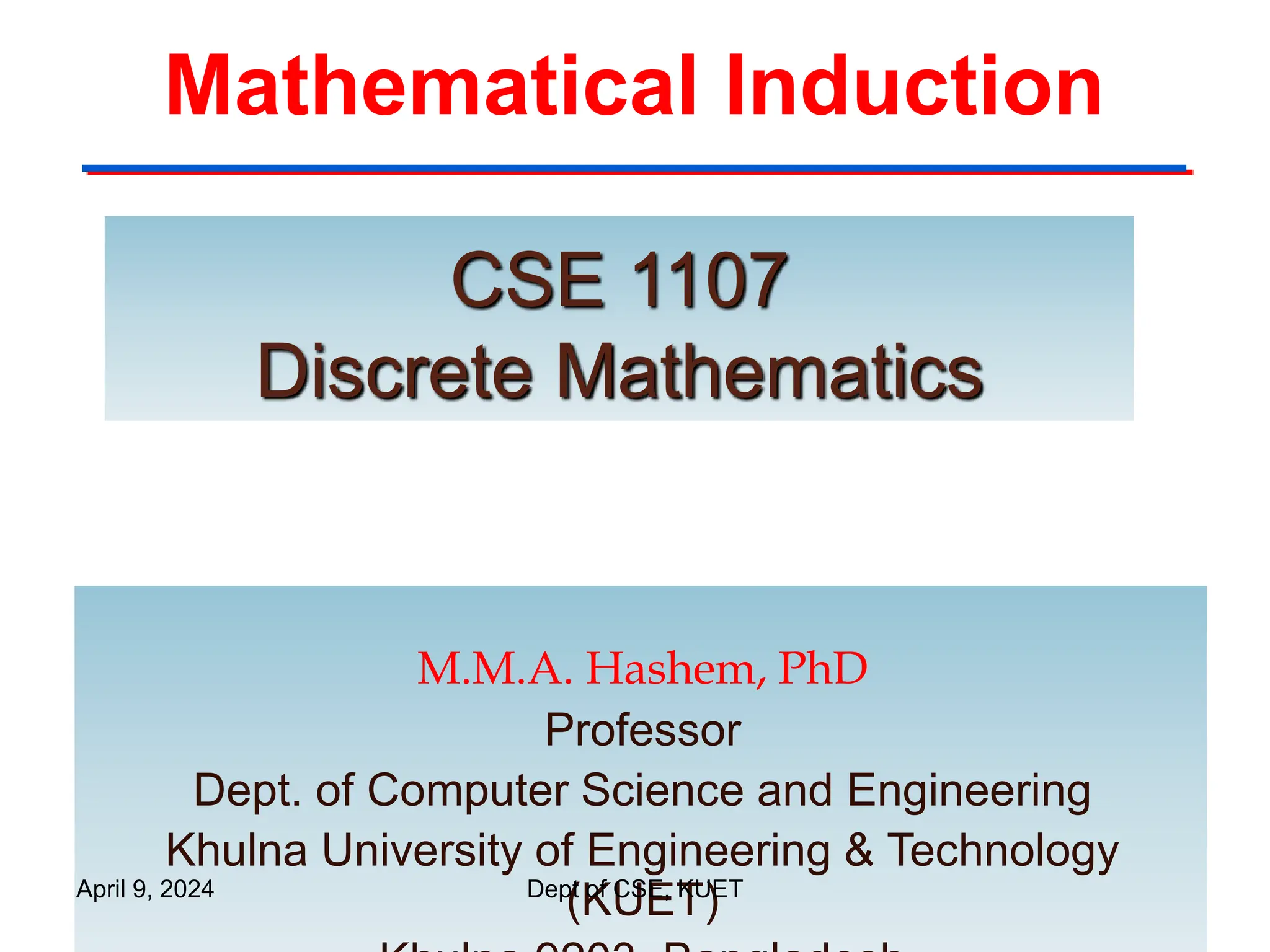 L05 Mathematical Induction in Discrete Mathmatics.ppt