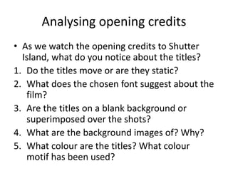 Opening credits | PPTX