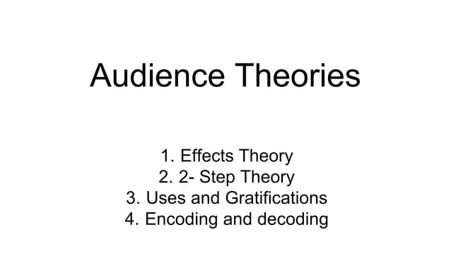 Audience theories | PPTX