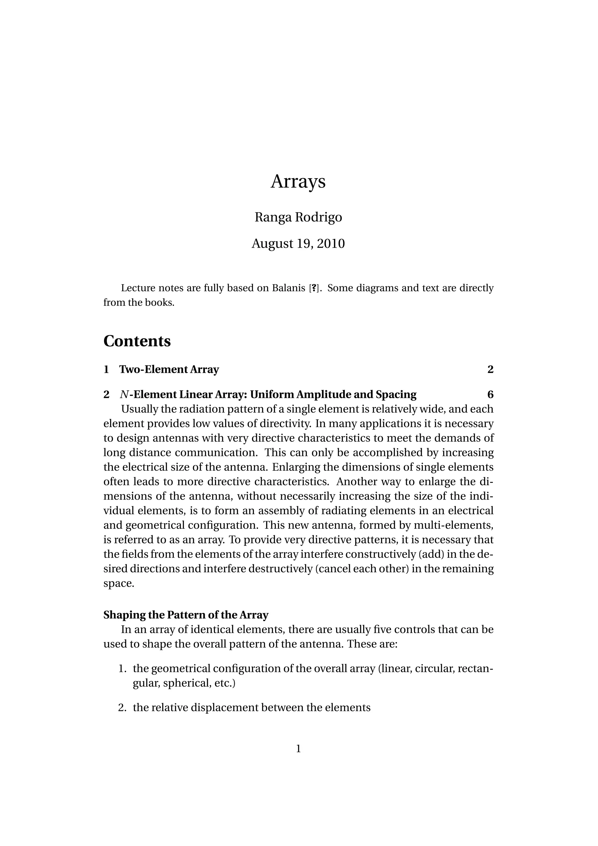 Antenna arrays | PDF | Physics | Science