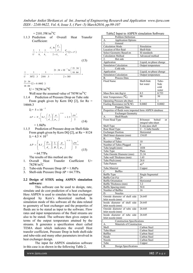 Comparison of Shell and Tube Heat Exchanger using Theoretical Methods ...