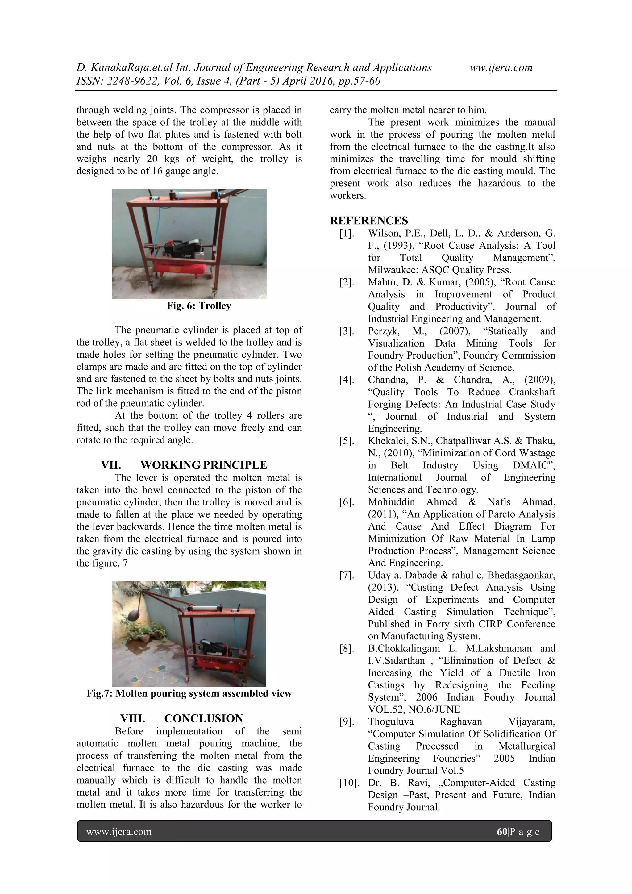 Fabrication of Semi-Automatic Molten Metal Pouring System in Casting Industries. | PDF