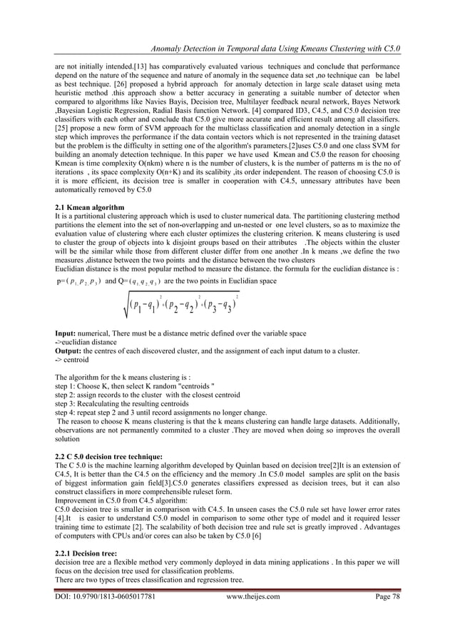 Anomaly Detection in Temporal data Using Kmeans Clustering with C5.0 | PDF | Computer Software ...
