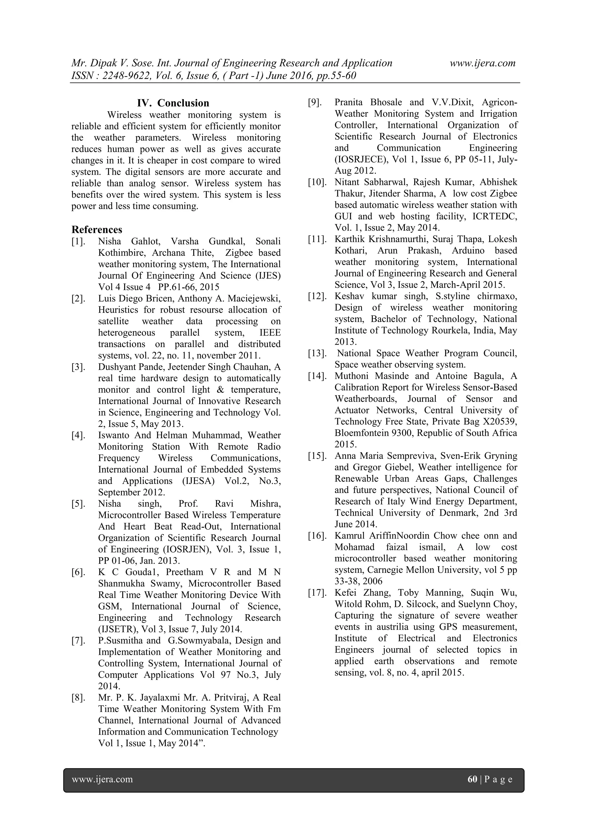 Weather Monitoring Station: A Review | PDF
