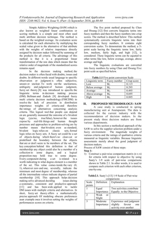 Selection of Supplier by Using Saw and Vikor Methods | PDF