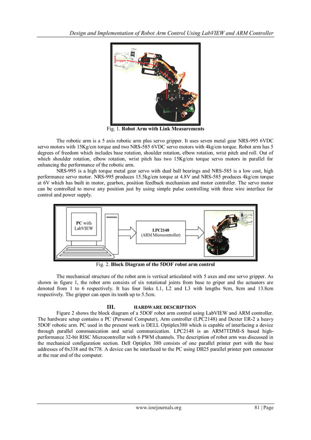 Design and Implementation of Robot Arm Control Using LabVIEW and ARM Controller | PDF | Robotics ...