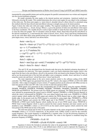 Design and Implementation of Robot Arm Control Using LabVIEW and ARM Controller | PDF