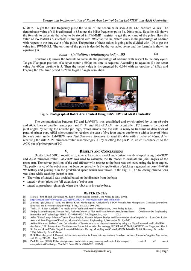 Design and Implementation of Robot Arm Control Using LabVIEW and ARM Controller | PDF | Robotics ...