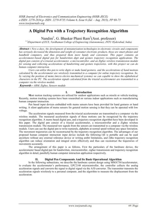 A Digital Pen with a Trajectory Recognition Algorithm | PDF